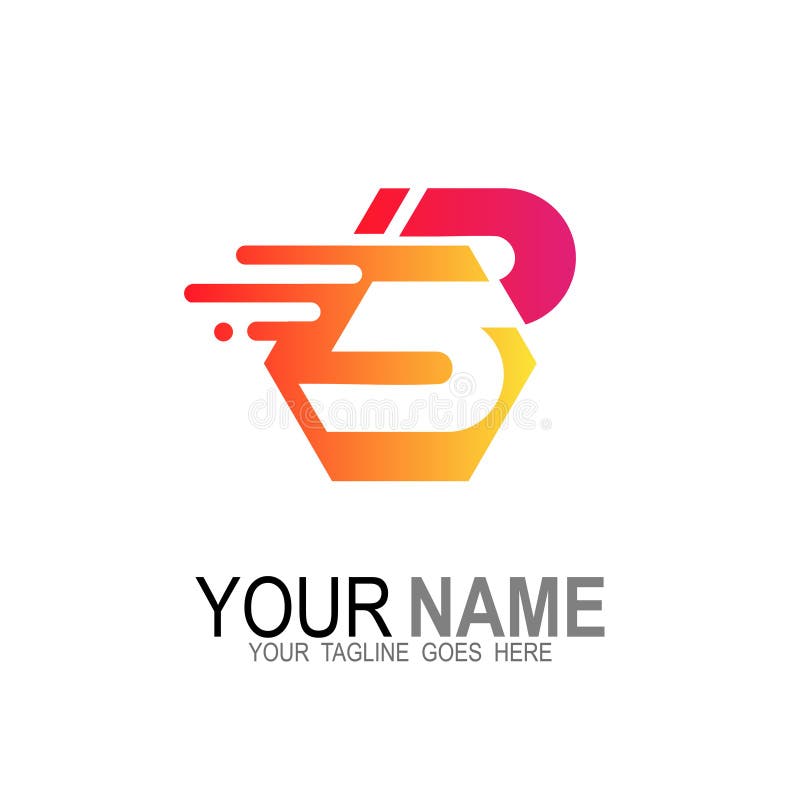 B Letter Logo with Hexagon that Symbolizes Speed Stock Vector ...