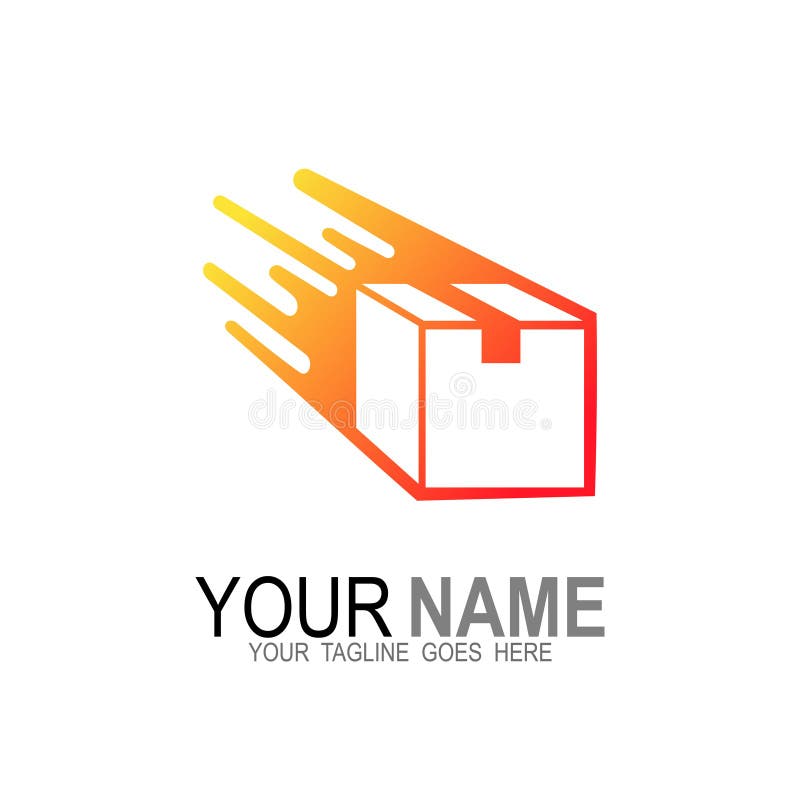 Fast Packet Delivery Logo with Courier Service Stock Vector ...