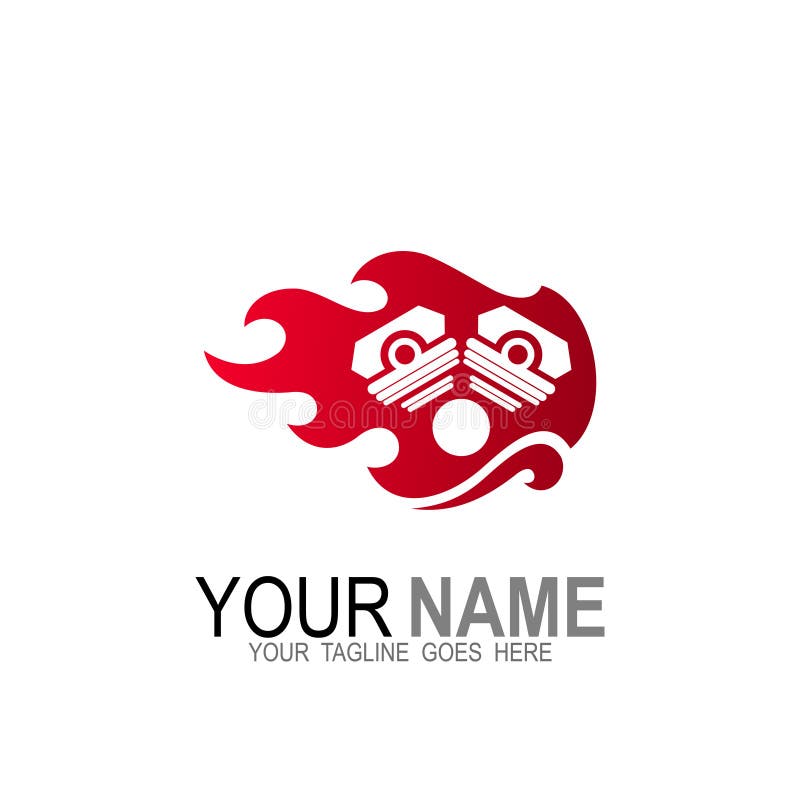 Logo Mechanic and Fire. Machine Logo Design Stock Vector - Illustration ...