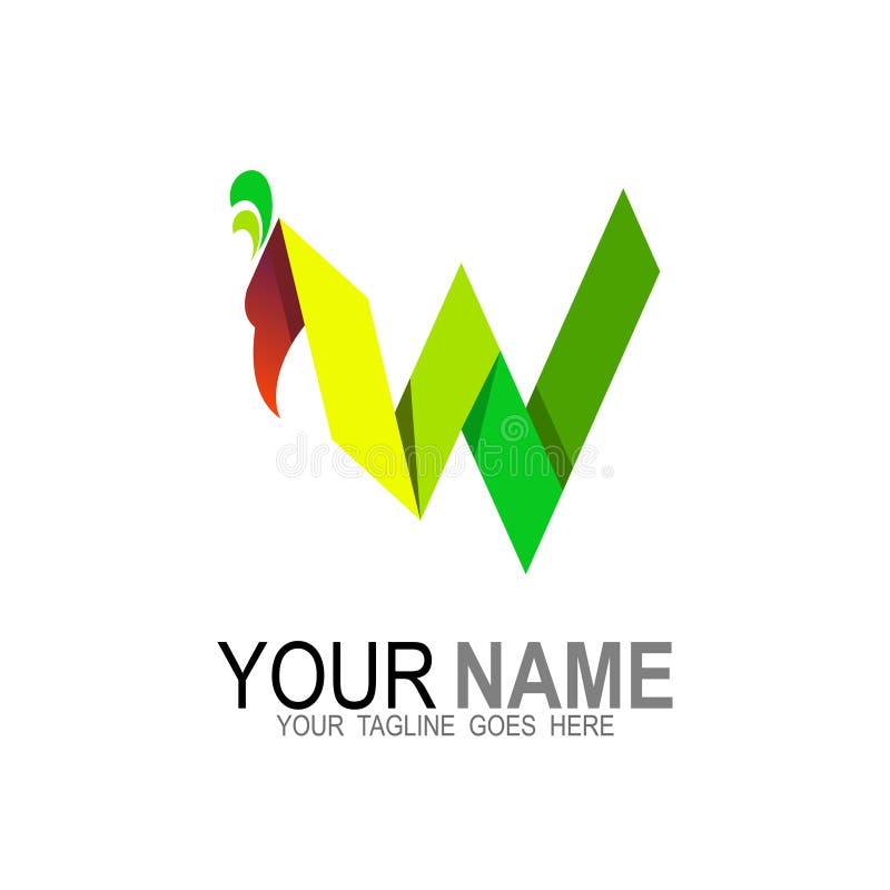 Letter W Logo with Eagle Design Template Stock Vector - Illustration of ...