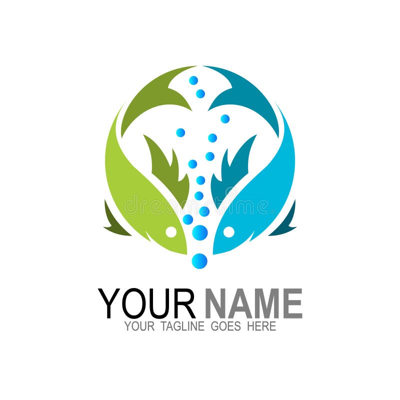 Logo of Two Twin Fish Face To Face Stock Vector - Illustration of ...