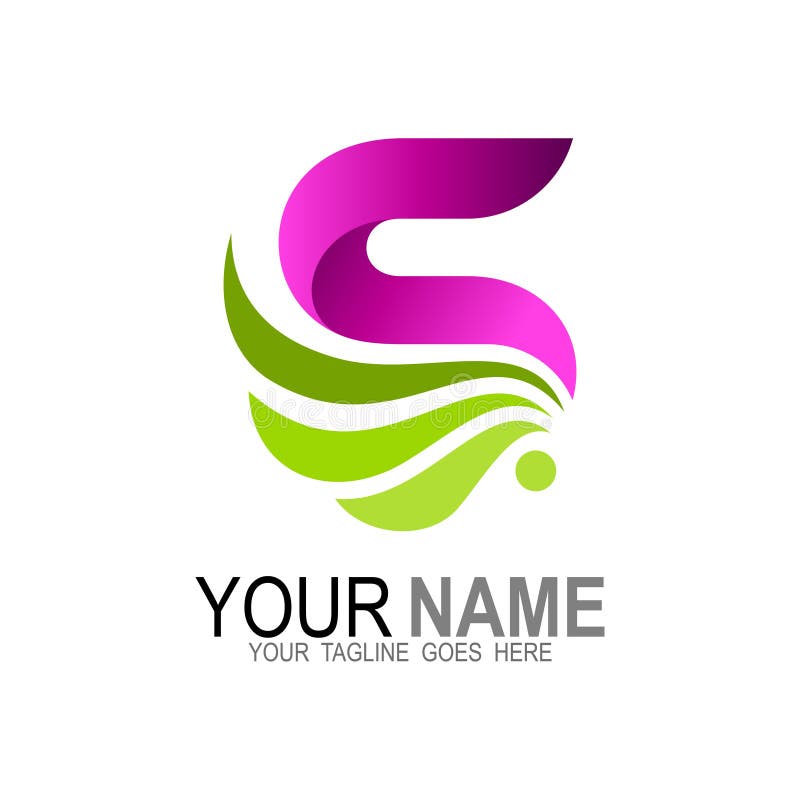 Logo Letter S and Wing, Letter S with Simple Stock Vector ...