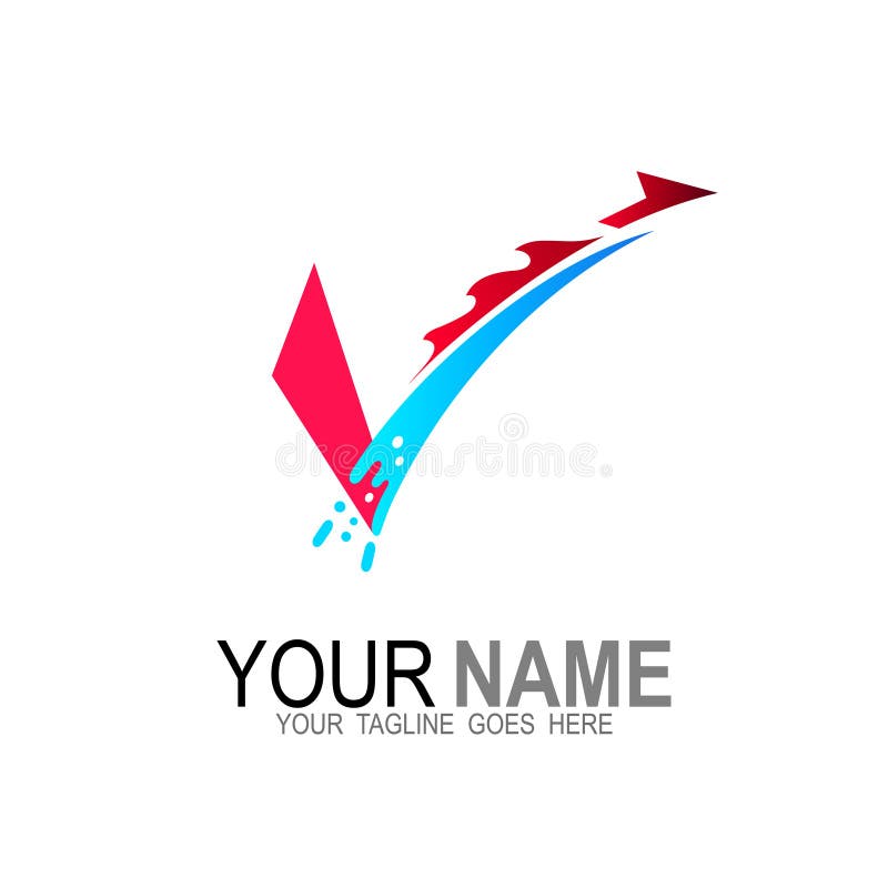 Check Logo , Letter V Logo ,arrow Symbol with Speed Stock Vector ...