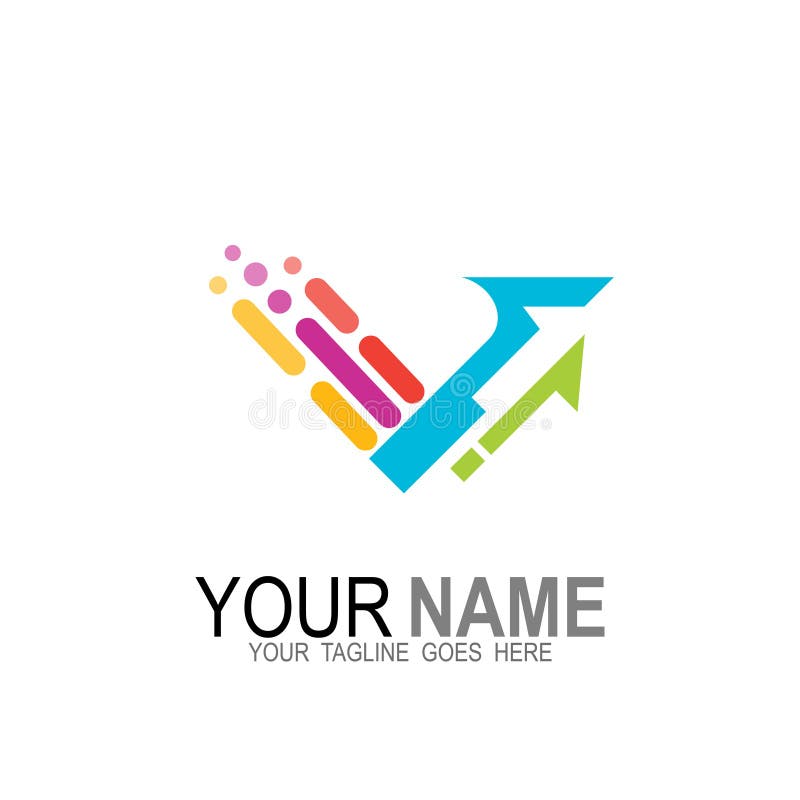 Letter V Logo ,arrow Symbol with Speed Stock Vector - Illustration of ...