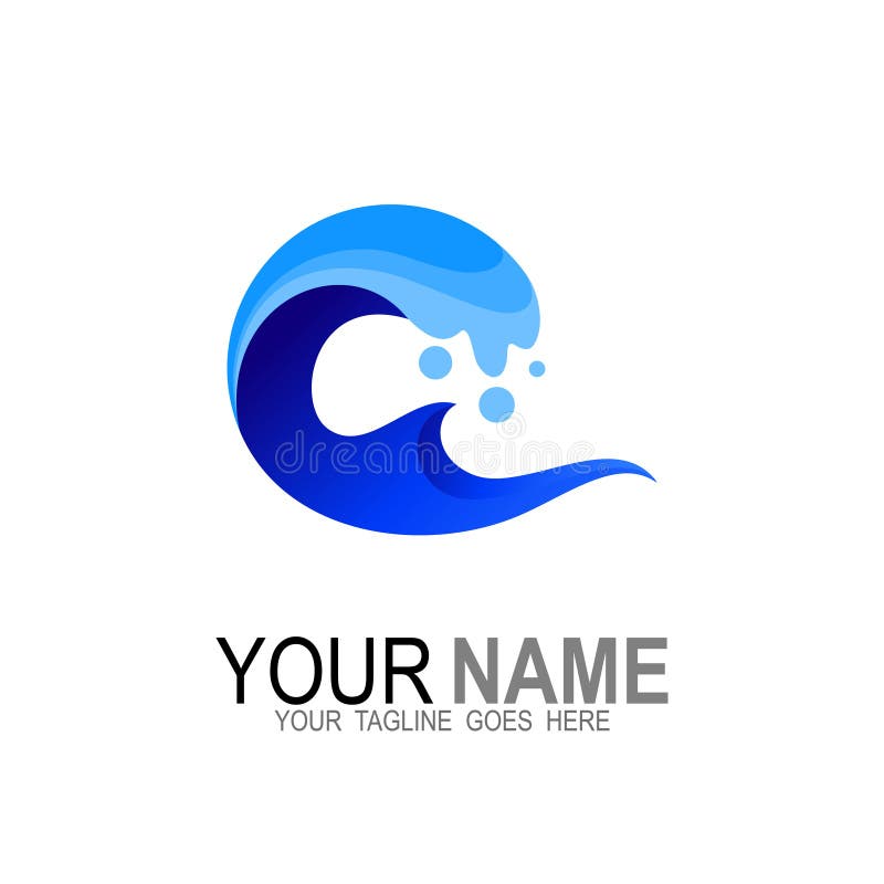 Sea â€‹â€‹wave Logo with Big Waves, Stock Vector - Illustration of ...