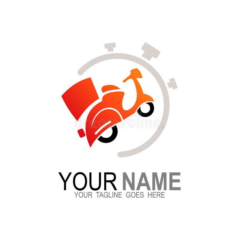 Logo Shipping Service Using a Motorcycle, Delivery Express Logo Stock ...