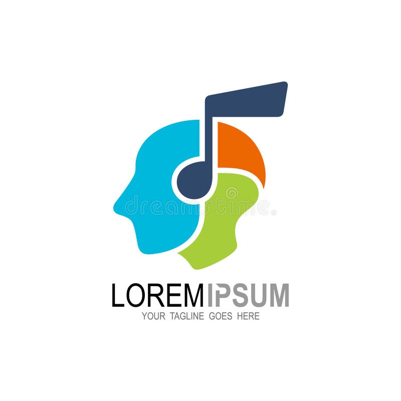 Music Logo, Listening To Music, Head Logo and Brain Stock Vector ...