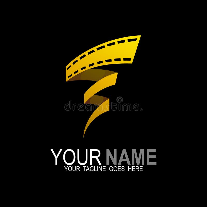 Roll Film Logo with Cinematic Design, Video Logos Stock Vector ...