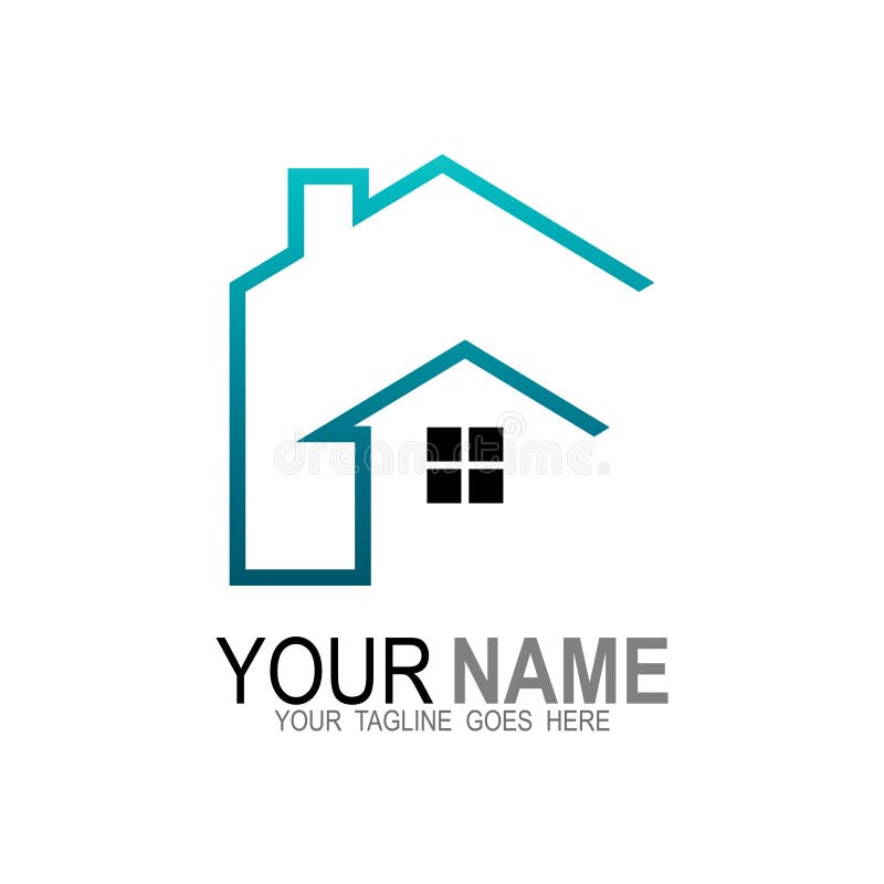 Home Logo with Line Design, Real Estate Building Logos Stock Vector ...