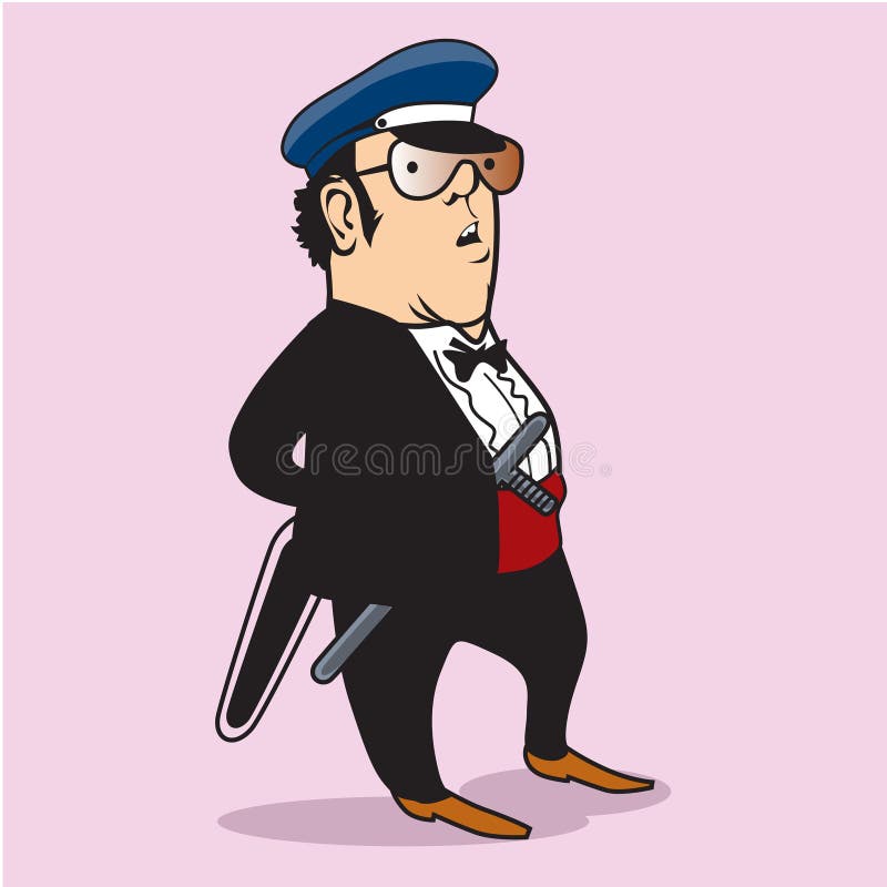 Funny Characters - Man on Guard. Stock Vector - Illustration of amusing ...