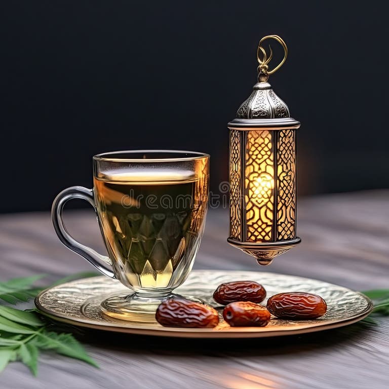 Ramadan Lantern Dates Tea stock illustration. Illustration of islamic ...