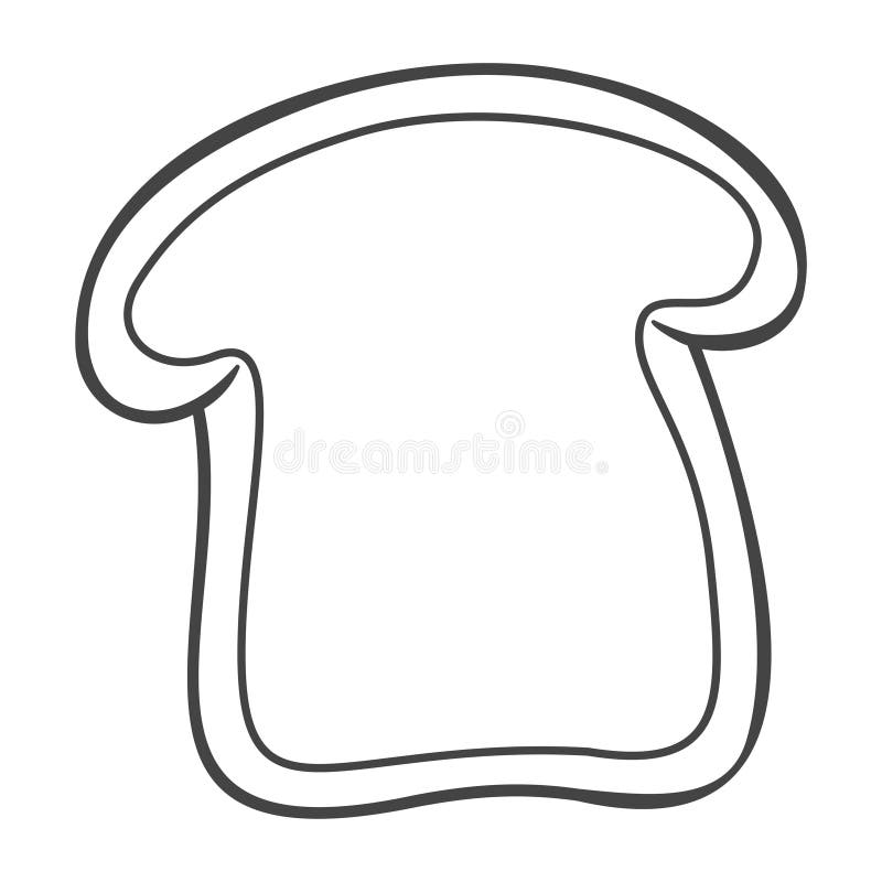 Bread Food Vector Outline Illustration Stock Vector - Illustration of ...