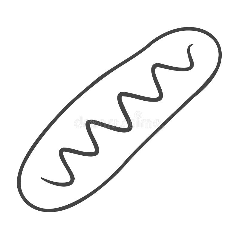 Bread Food Vector Outline Illustration Stock Vector - Illustration of ...