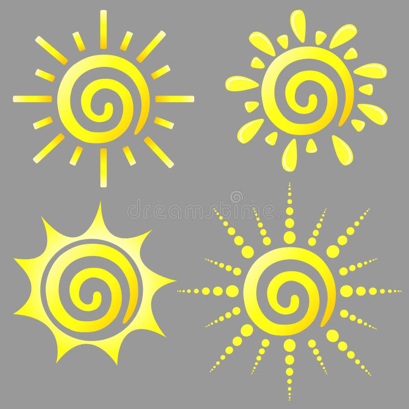 Summer bright sun. stock vector. Illustration of stylized - 111302425