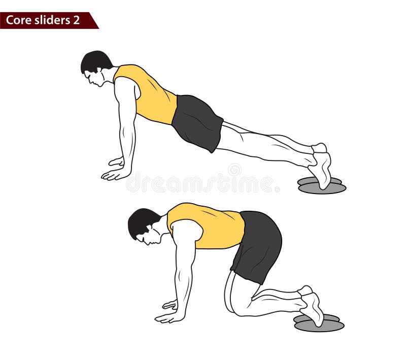 Core Slider Exercise Vector Illustration Stock Vector - Illustration of ...