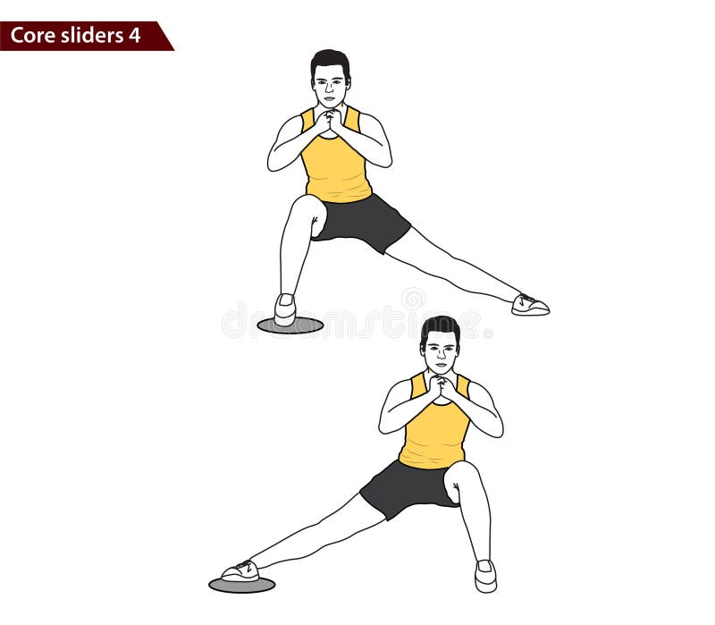 Woman Doing Squat Workout Two Step for Exercise Guide. Stock Vector ...