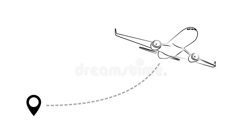 Plane Vector Icon Black. Label Symbol for the Map, Aircraft. Editable ...