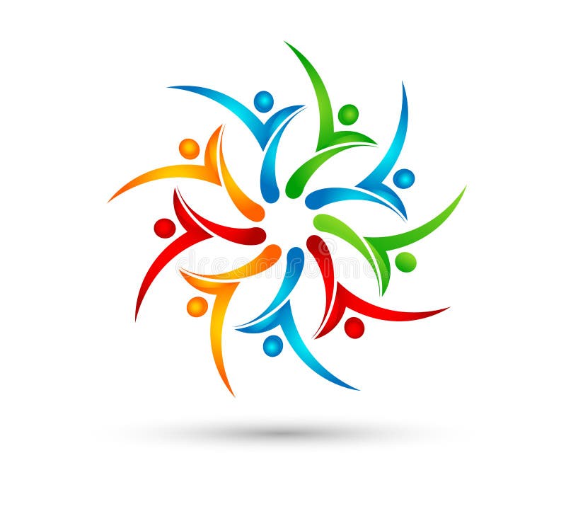 Colorful Unity People Circle Vector Logo, Icon Illustration. Stock ...