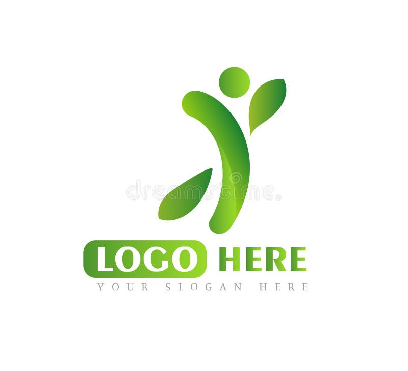 Health People Leaf Logo Design.Care, Athletic, Balance, Active People ...