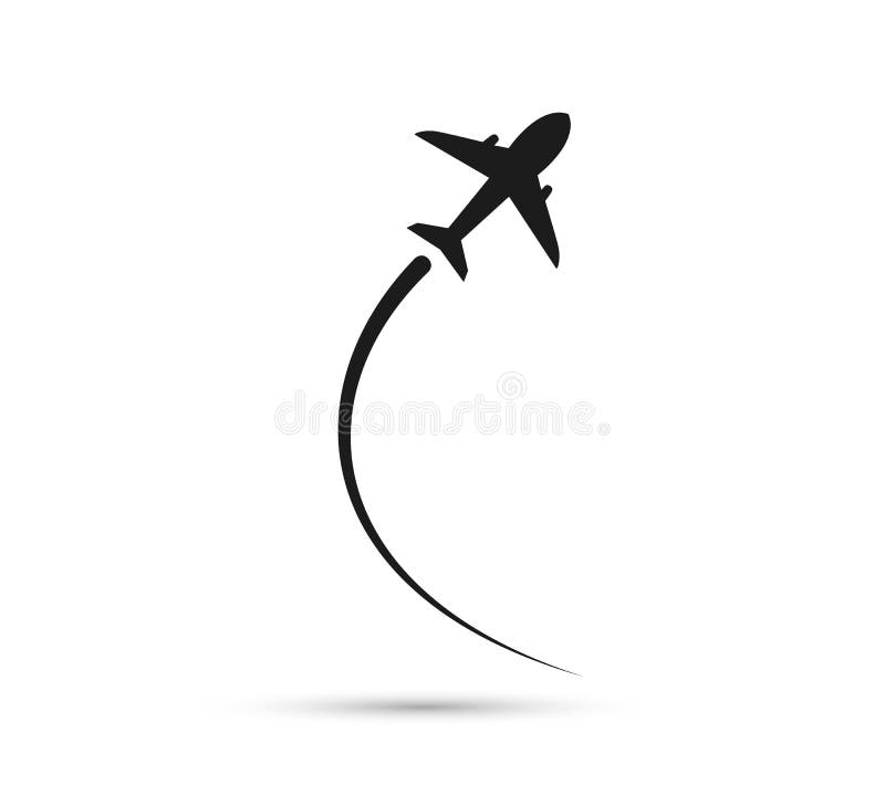 Airline Plane Flight Path Icon. Stock Vector - Illustration of location ...