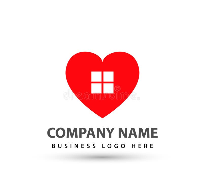 Heart Shape Union Home Window Vector Icon Symbol Stock Vector ...