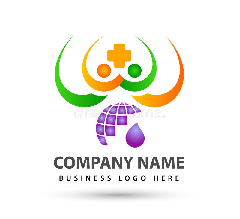 Teamwork Management People Group Together Health Care Globe New Concept ...