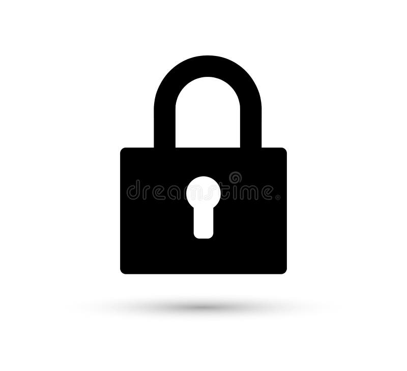 Lock icon black. stock vector. Illustration of white - 153915571