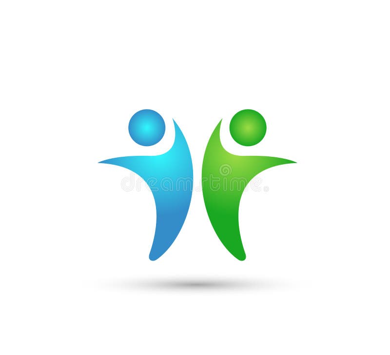 Two People, Abstract, Partner and Couple Logo. Stock Vector ...