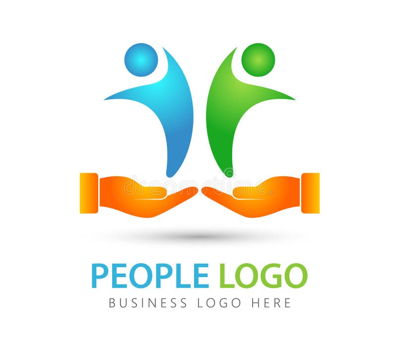 Two People, Abstract, Partner and Couple in Hands Logo. Stock Vector ...
