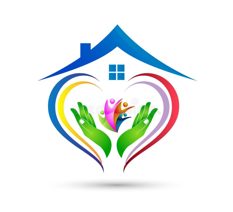 Happy Family Love Union in Heart Shaped Logo Parent Kids Parenting ...