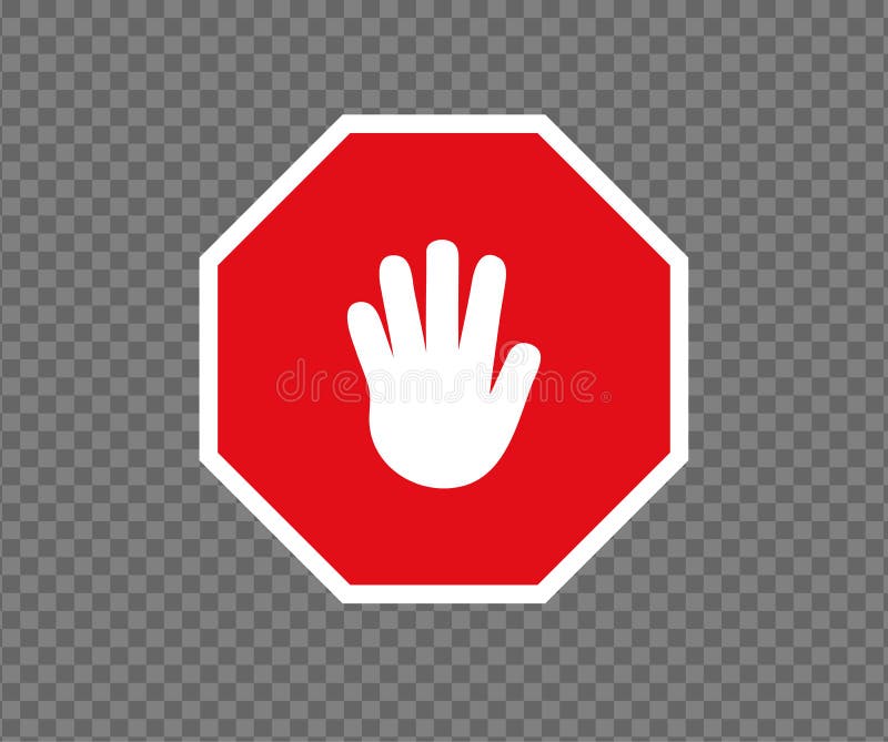 Stop Road Sign with Hand Gesture. New Red Do Not Enter Traffic Sign ...