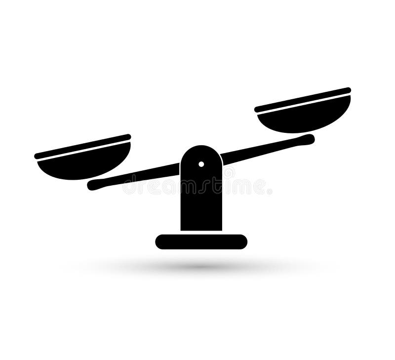 Scale Vector Icon of Weight or Justice Scales Illustration. Stock ...