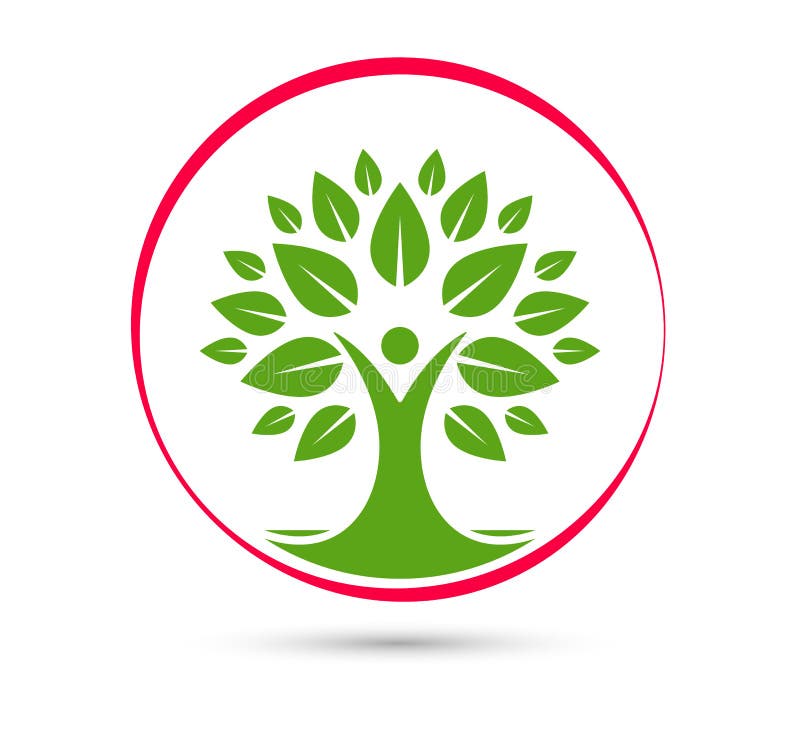 Green Tree Care People Team Icon Logo. Tree Care Logo Colorful Spirit ...