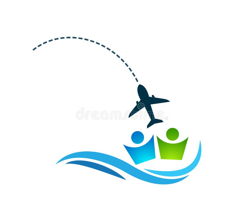 Traveling, Travel, Beach Happy People Healthcare Airplane Logo Water ...