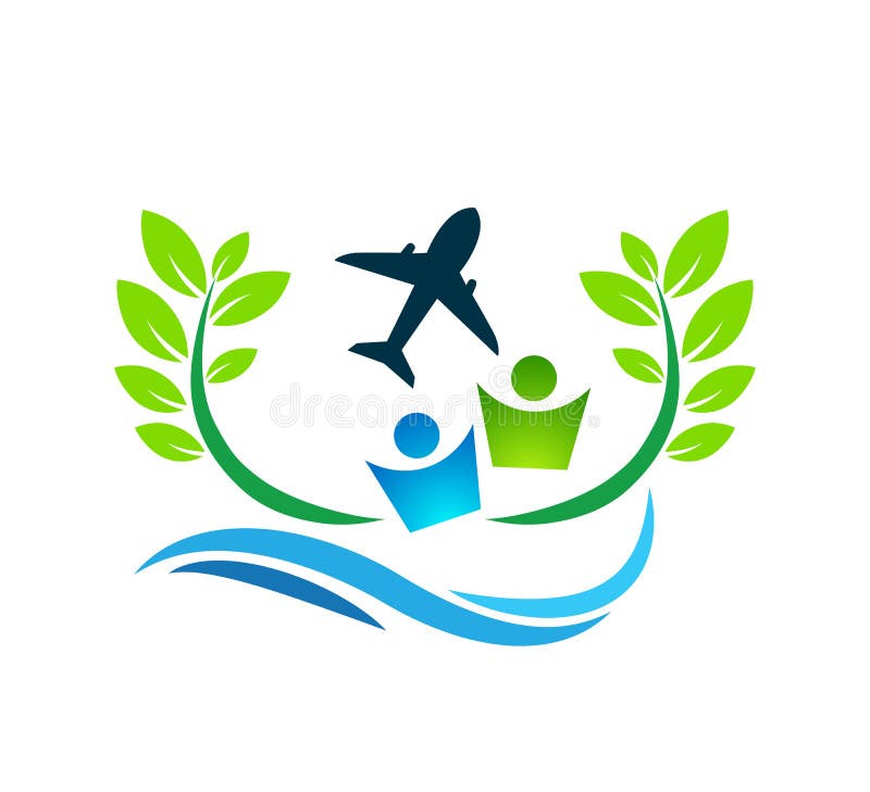 Traveling, Travel, Beach Happy People Healthcare Airplane Logo Water ...