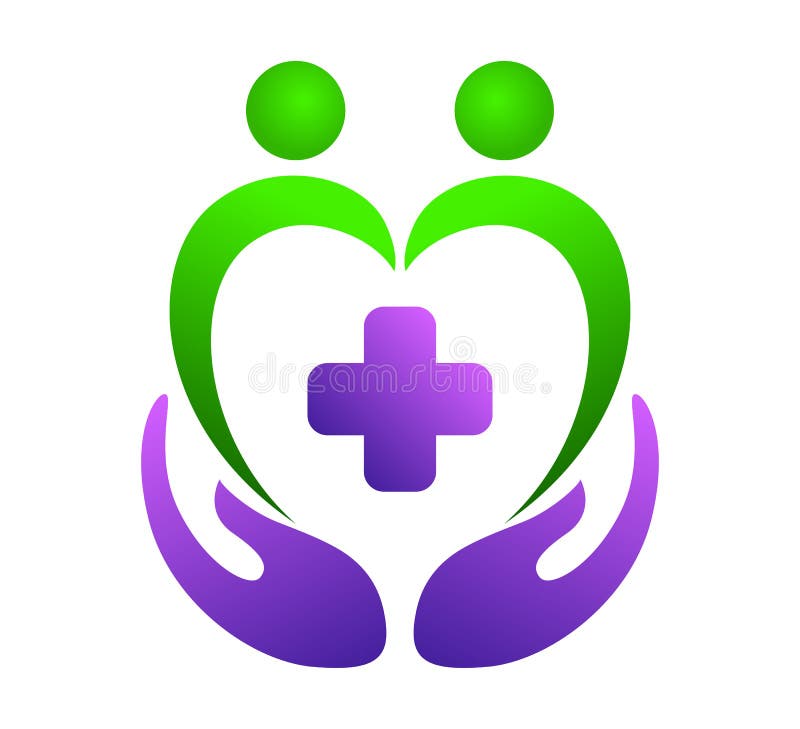 People Couple with Stethoscope Heart Medical Healthcare Logo Design ...