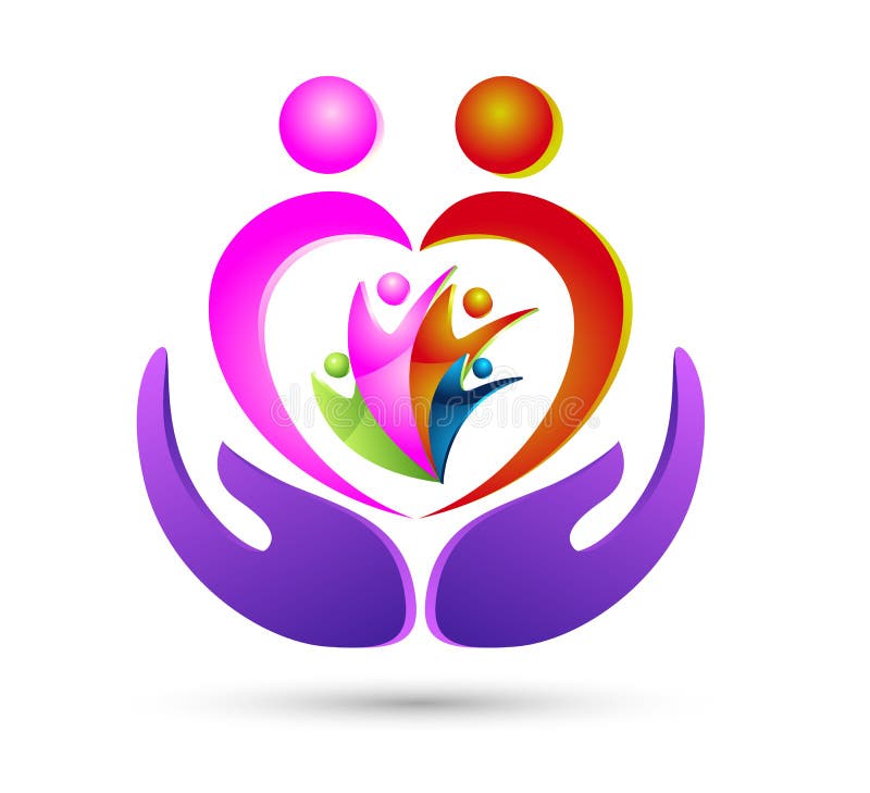 Heart Health Care Medical Cross Nature Leaves People Family Icon Logo ...