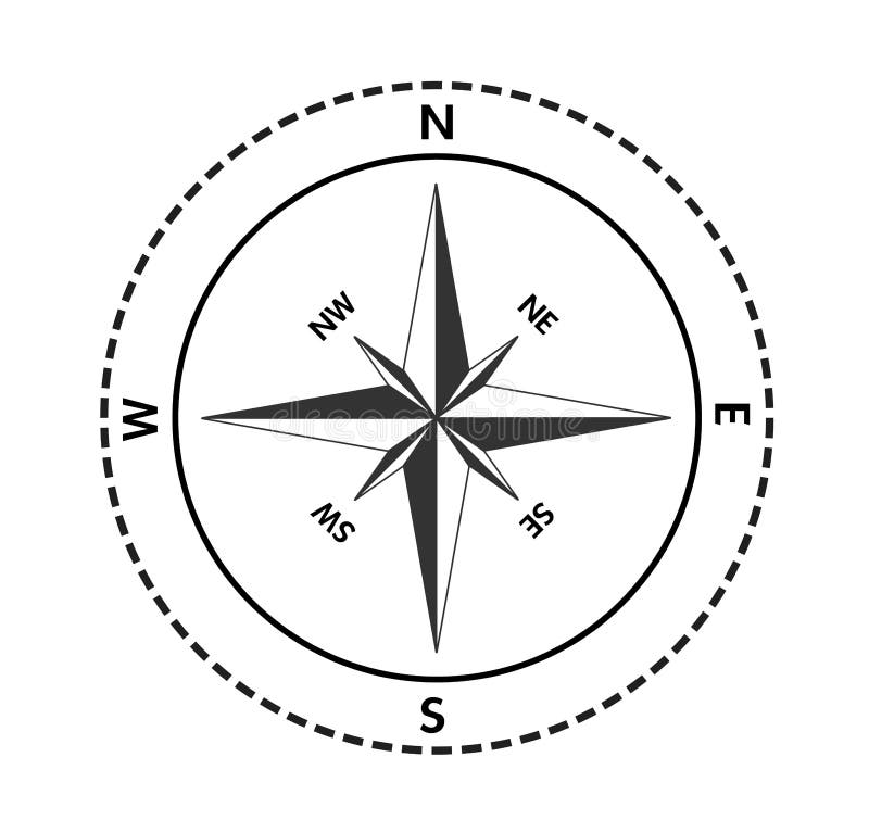 Compass with Main Cardinal Points - Vector Stock Vector - Illustration ...