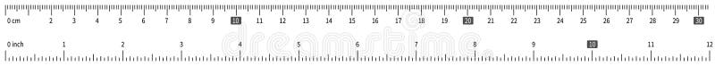 Centimeter Inch and Metric Rulers. Centimeters and Inches Measuring ...