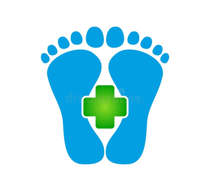 Footprint healthcare logo stock vector. Illustration of blue - 211332871