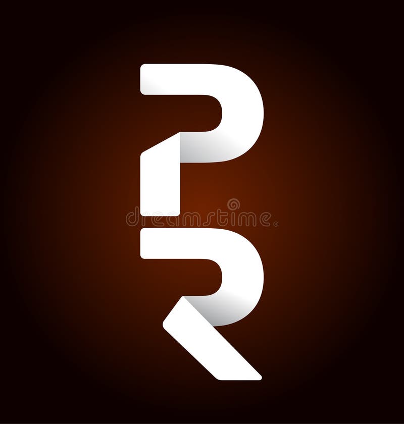 PR Logo. Paper Strip Folded Style, Public Relations Emblem. Blue and ...