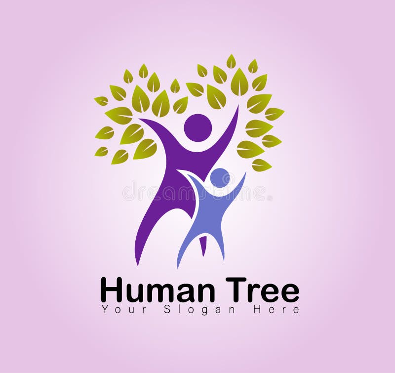 Human Tree Vector Logo. Heart Shape, Healthcare Sign Vector. Stock ...
