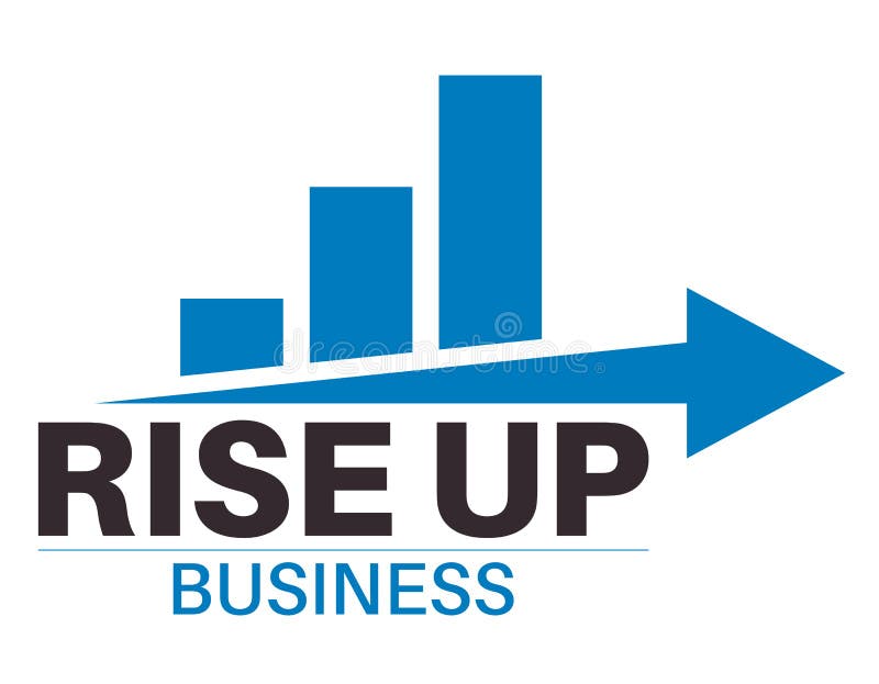 Rising Up Arrow with Statistic Bar Business Logo Stock Vector ...