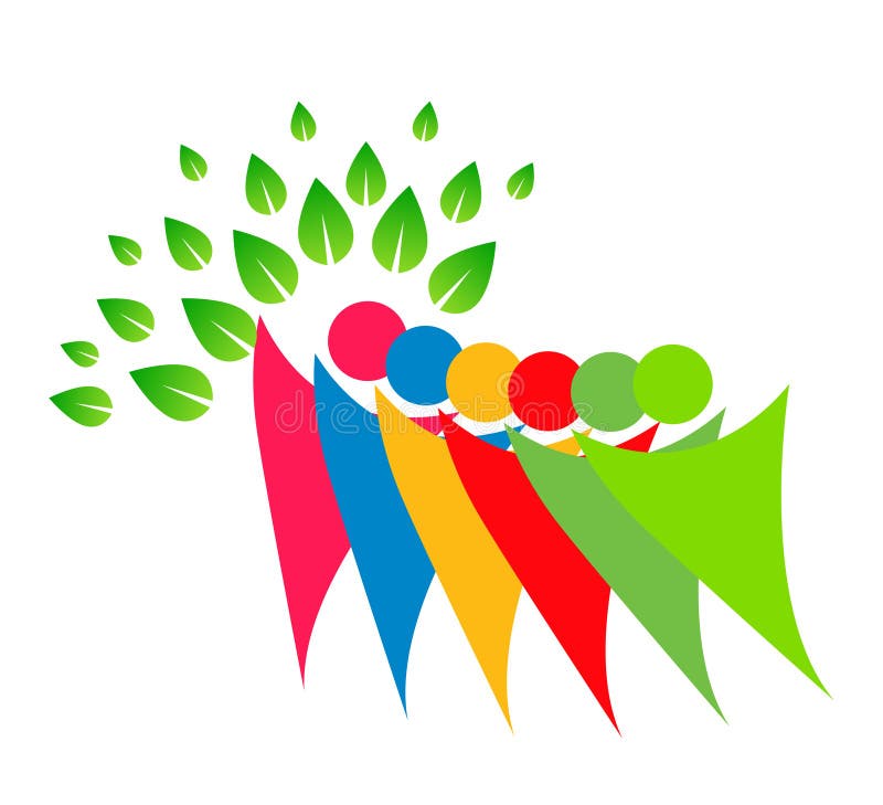 People Together Green Leaf New Trendy High Quality Professional Logo ...