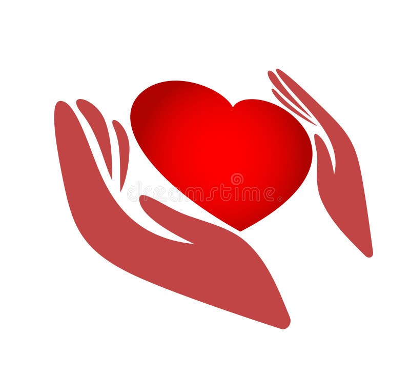 Red Heart Shape with Hand Embrace. Hug Yourself Logo Stock Vector ...
