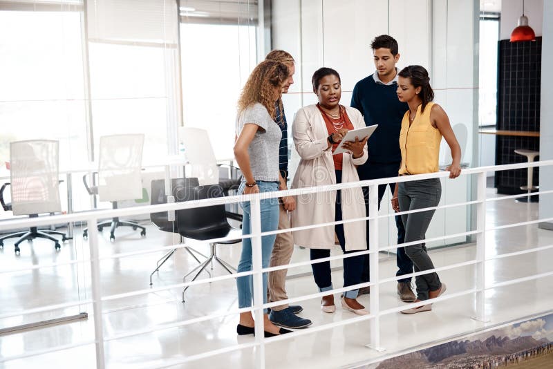 The Dreamwork is in the Teamwork. Full Length Shot of a Diverse Young ...