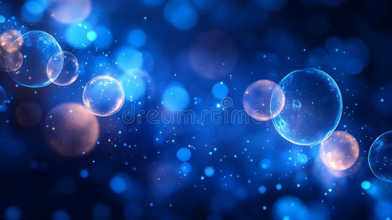 A Dreamy Abstract Blue Background with Bubbles Symbolizing Relaxation ...