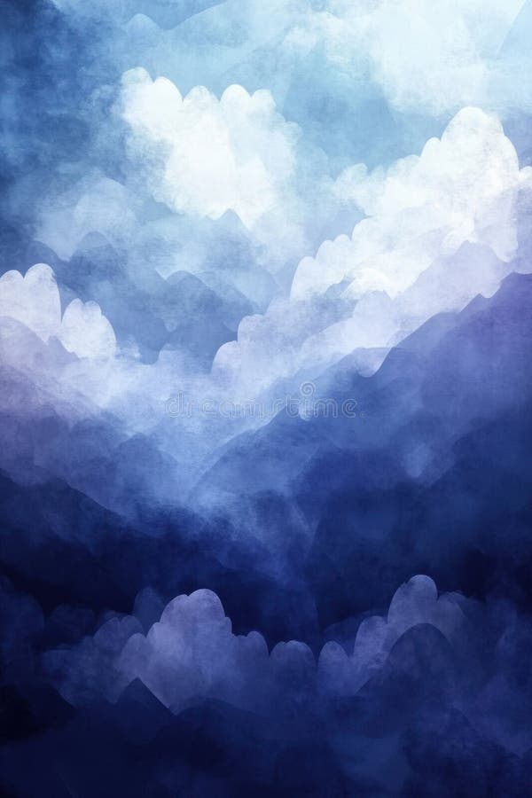 Dreamy Abstract Cloudscape in Shades of Blue and White. Stock Image ...