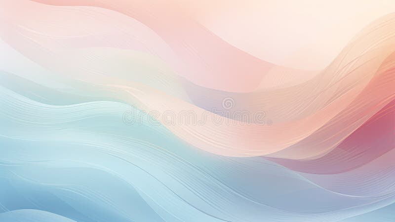 A Dreamy Abstract Wave Background in Soft Pastel Tones, Smooth Wavy ...