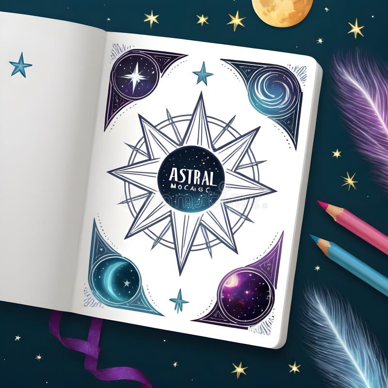 Dreamy Astral Journal Mockup Stock Illustration - Illustration of ...